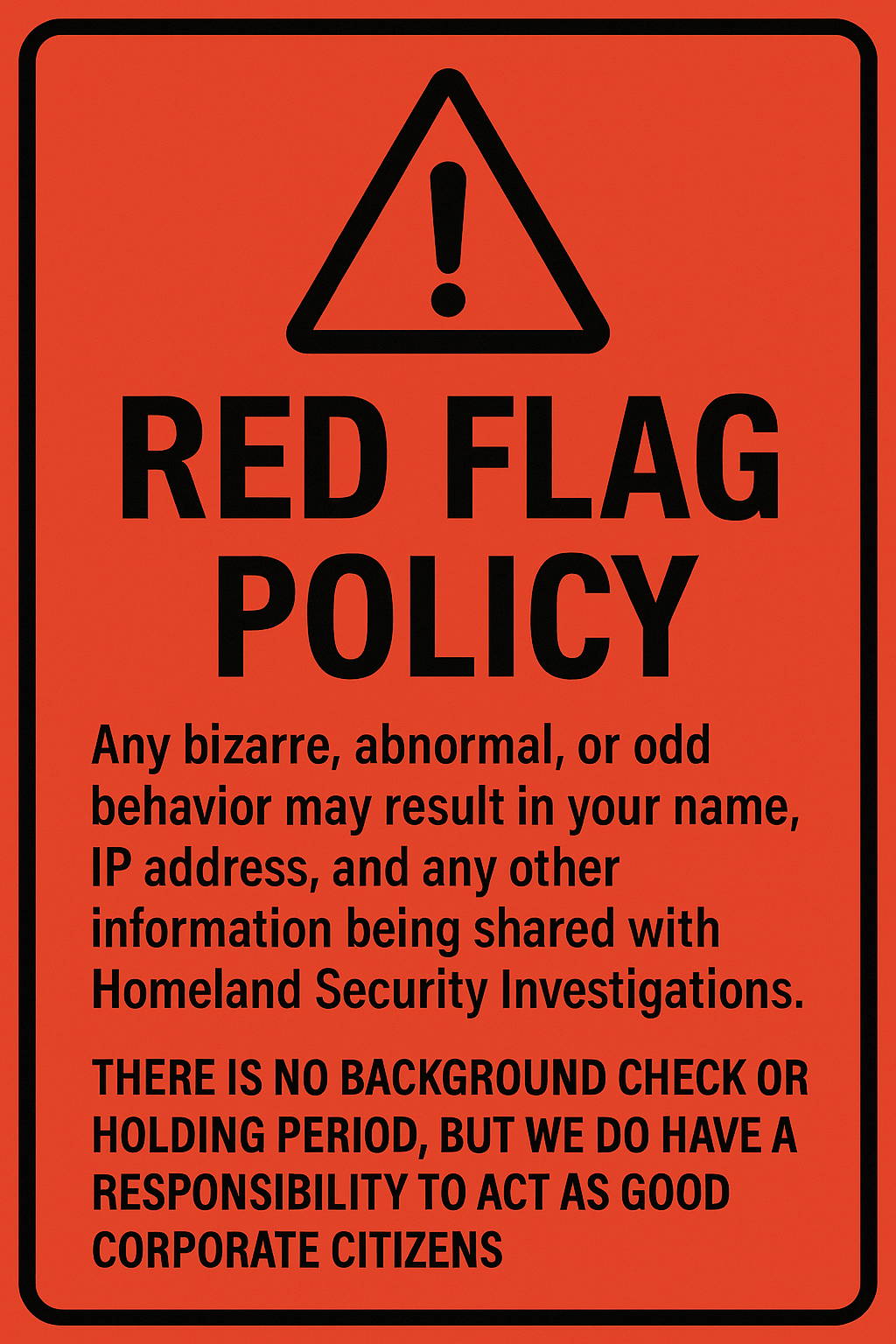 Red Flag Policy – National Body Armor